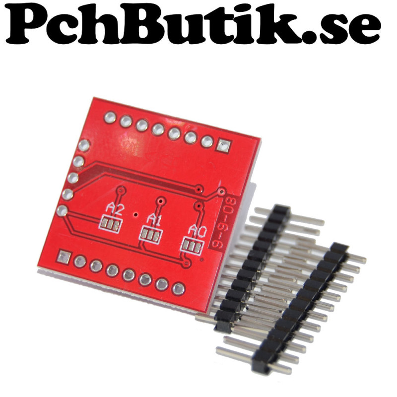 I2C expander till 16 pinnar, passar Arduino