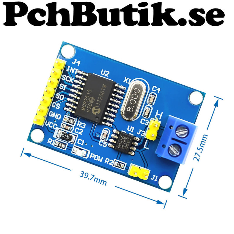TJA1050 MCP2515 CAN receiver module with SPI interface